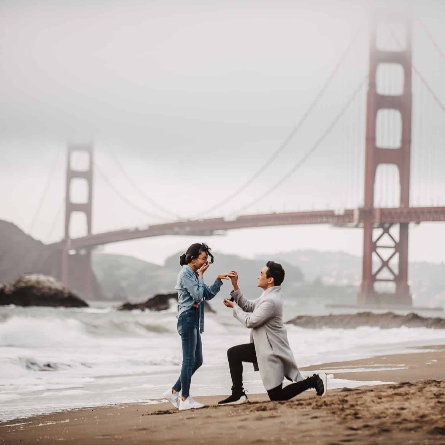 Romantic proposal on the beach in San Francisco - Wedding Photography ...